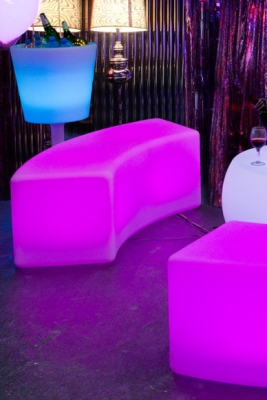 Bench Seat LED Curved | Carlton Party Hire