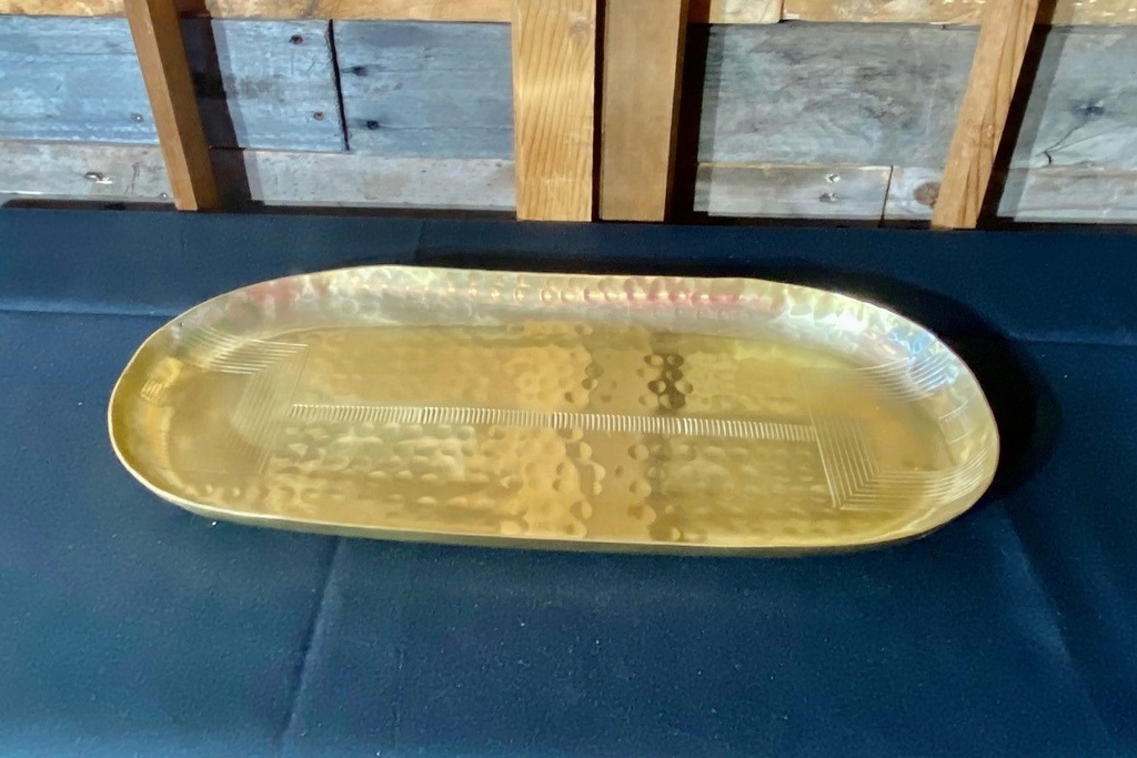 Platter - Brass Oval 45cm | Carlton Party Hire