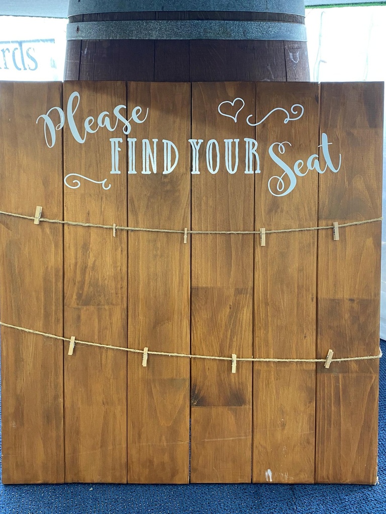 Wooden Sign - Assigned Seating Plan (Please find your seat) | Carlton ...