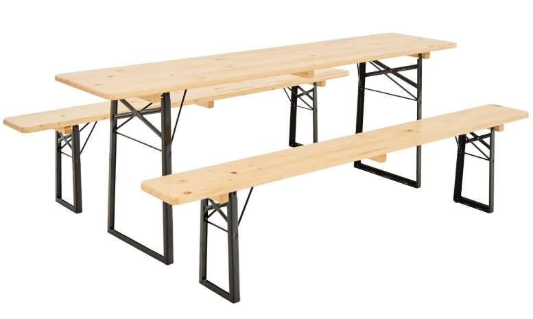 Table - Beer Table Set (Incl Bench Seats) | Carlton Party Hire